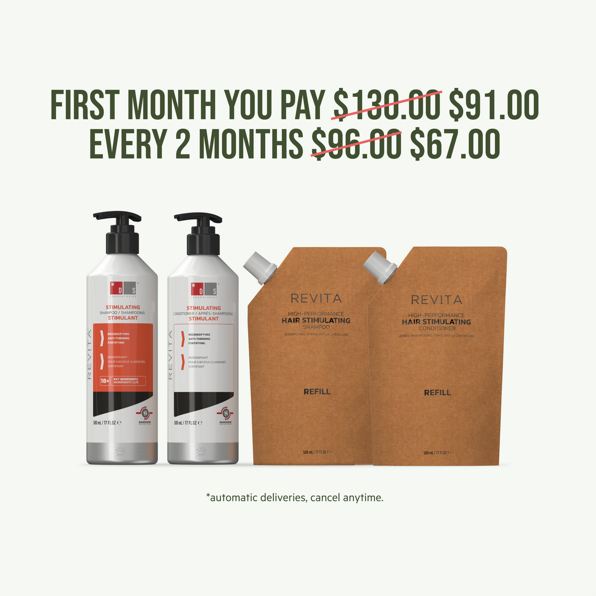 Revita Kit 500ml High Performance Hair Density Shampoo And Conditioner
